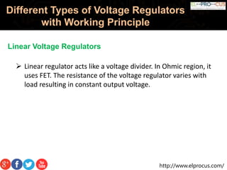 Different Types of Voltage Regulators with Working Principle | PPTX