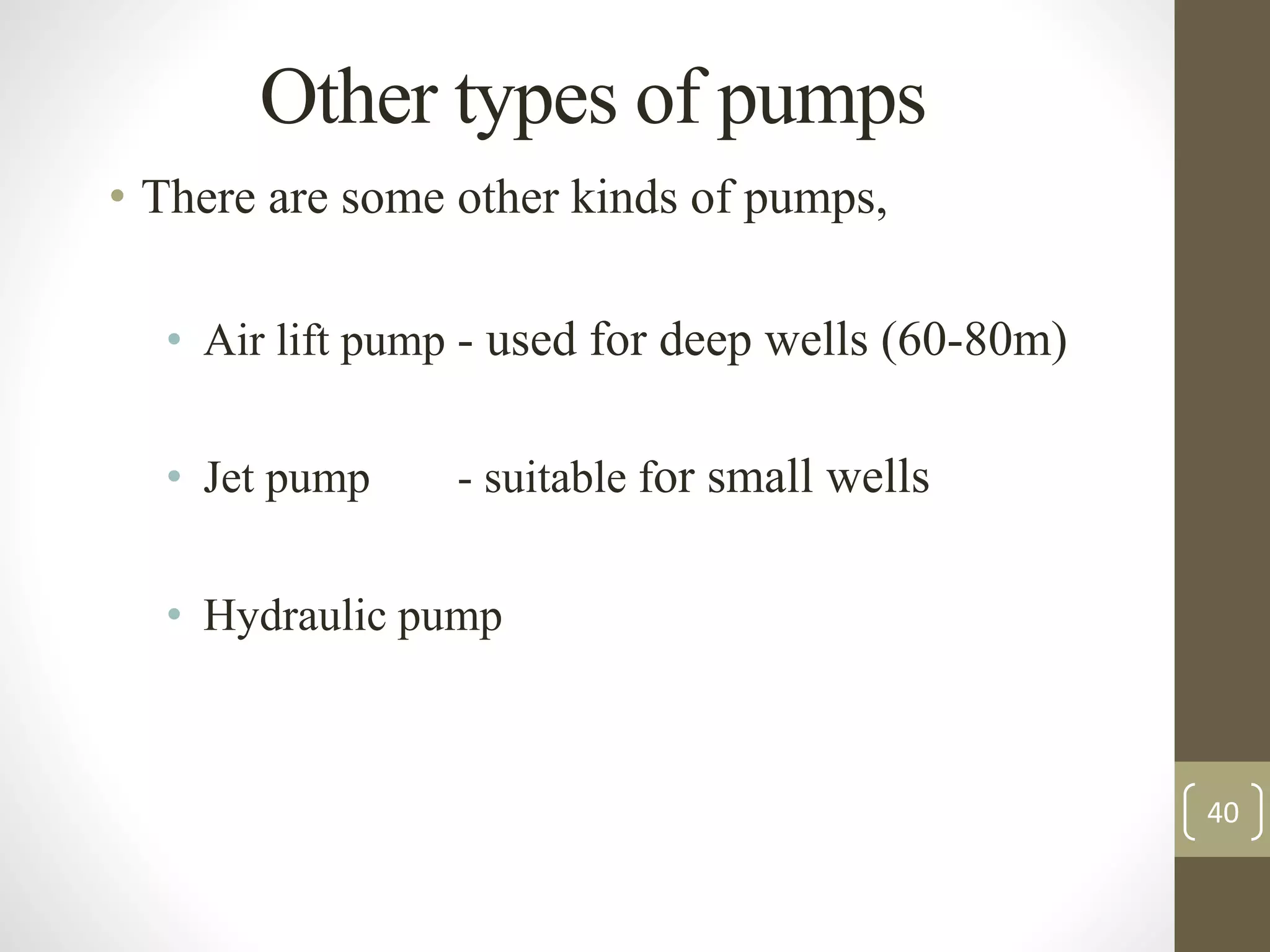 Different types of water pump | PPTX