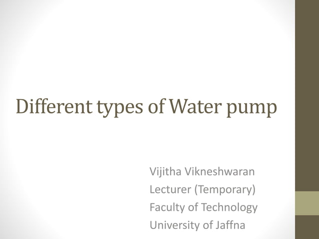 Different types of water pump | PPTX | Chemistry | Science