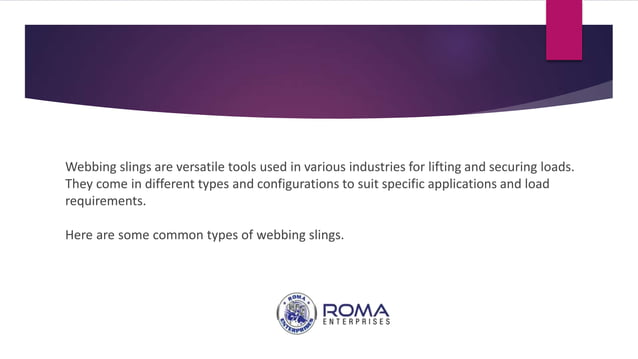 Different Types of Webbing Slings | PPT