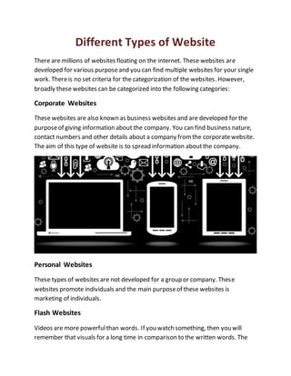 Different types of website | DOCX