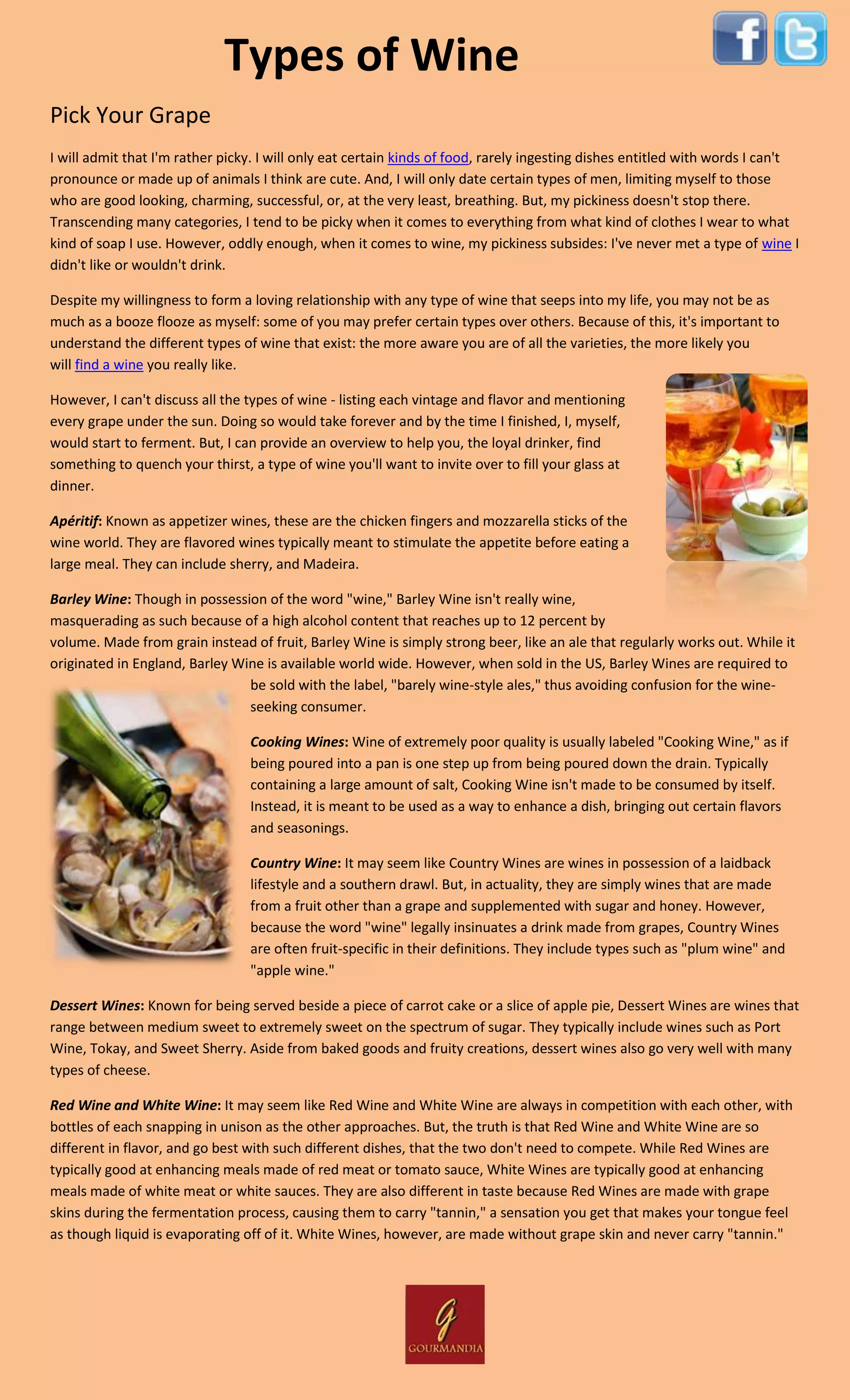 Different types of wine | DOCX