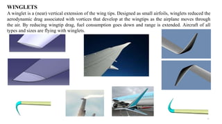 DIFFERENTTYPESOFWINGLETSANDTHEIRCORRESPONDINGVORTICES.pptx