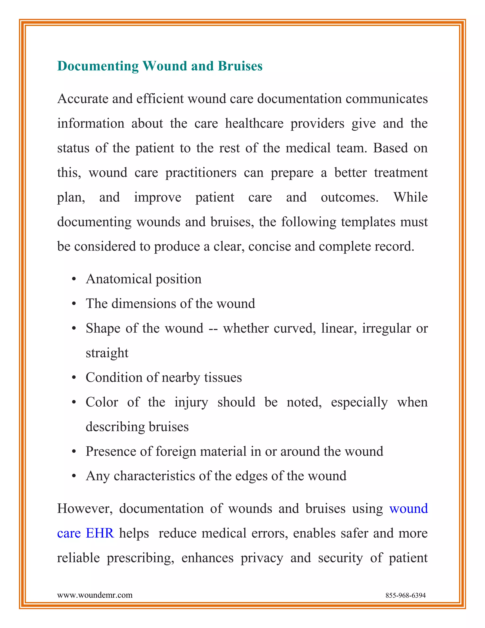 Different types of wounds, bruises and their documentation | PDF