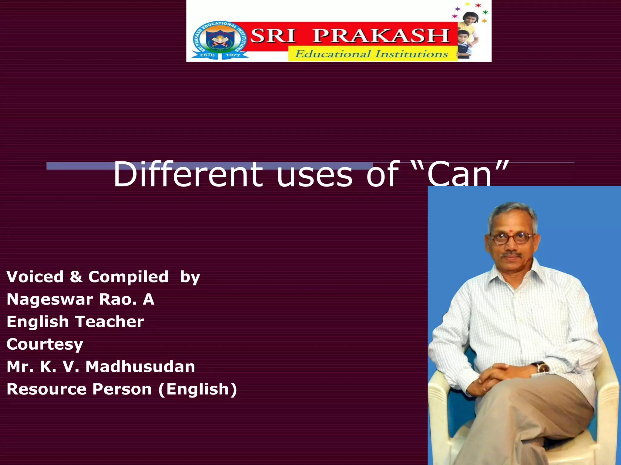 Different uses of 'can' | PPT