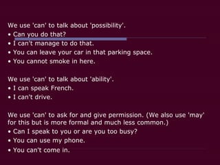 Different uses of 'can' | PPT