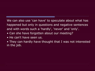 Different uses of 'can' | PPT