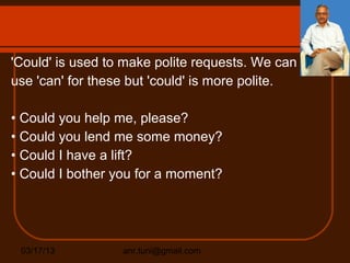 Different uses of 'could' | PPT