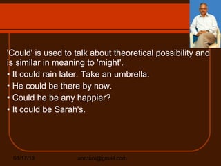 Different uses of 'could' | PPT