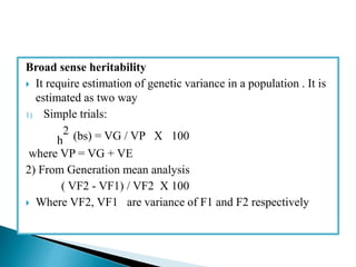 Different variance components in genetics | PPTX