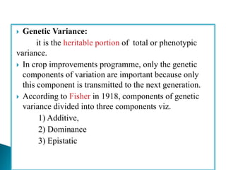 Different variance components in genetics | PPTX