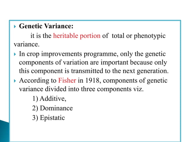 Different Variance Components In Genetics Pptx
