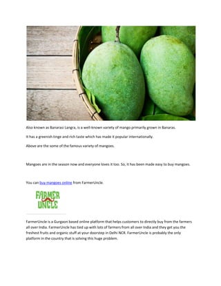 Different varieties of mango | Mango Varieties | PDF