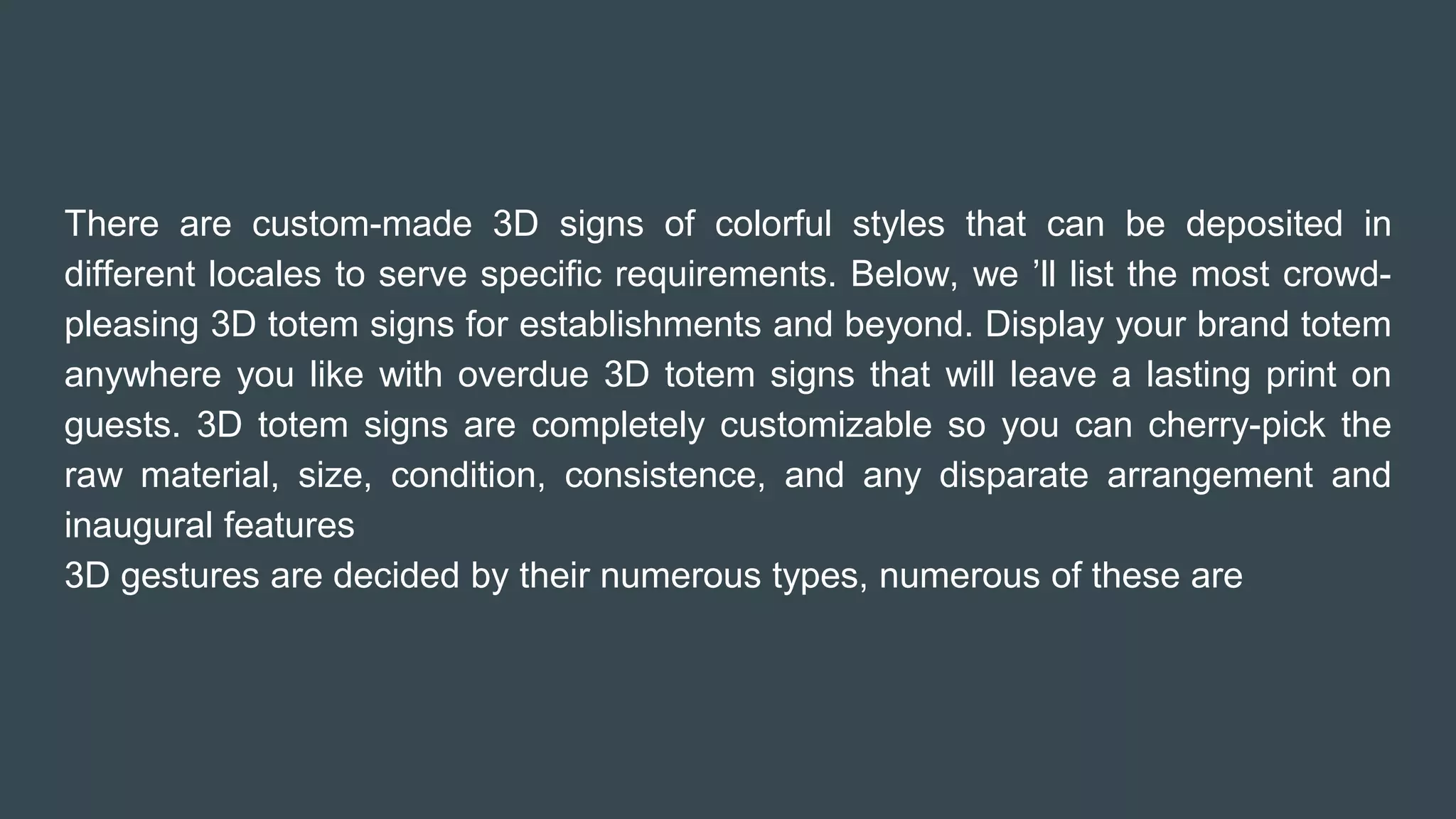 Different ways of 3 d signage | PPTX