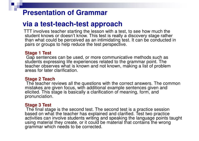 Different Ways Of Presenting Grammar | PDF