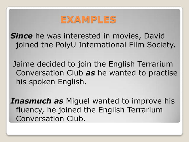 Different ways of saying because | PPT