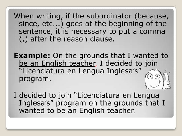 Different ways of saying because | PPT