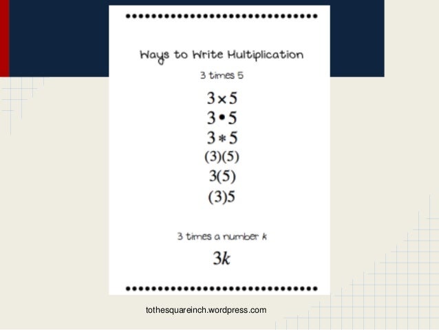 Different Ways To Write Multiplication And Division Different Ways To Write Multiplication And Division