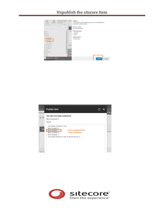 Different way to unpublished the item in sitecore | DOCX