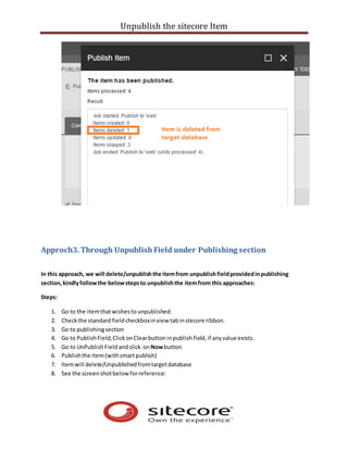 Different way to unpublished the item in sitecore | DOCX
