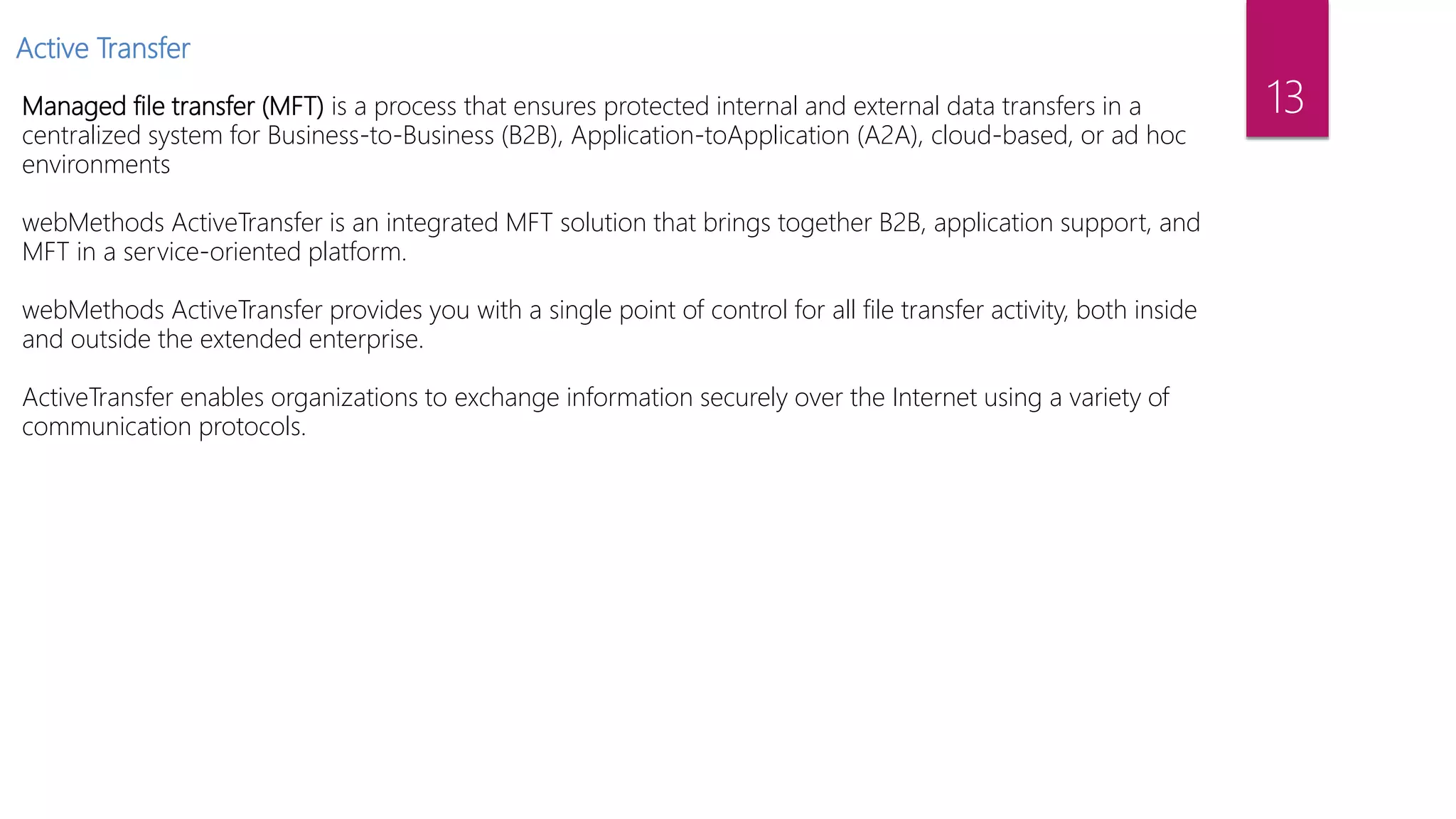 Different SoftwareAG webMethods components | PPTX