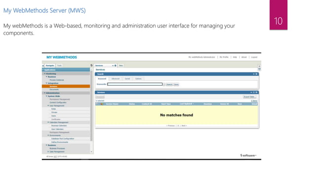 Different SoftwareAG webMethods components | PPTX