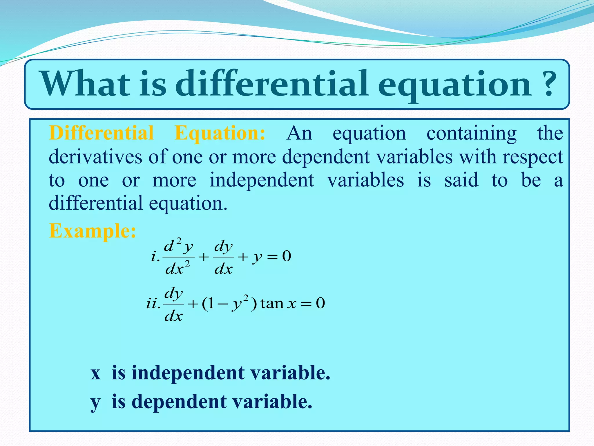Differential Equation by MHM | PPTX