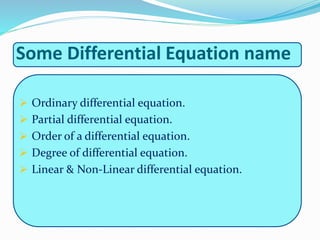Differential Equation by MHM | PPTX | Physics | Science