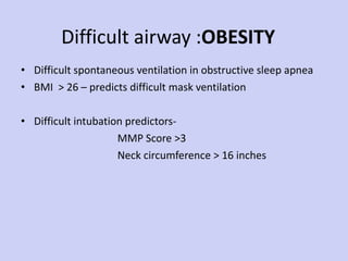 Difficult Intubation Obese