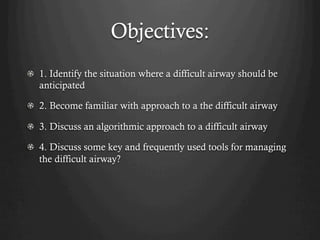 Difficult airway management | PDF