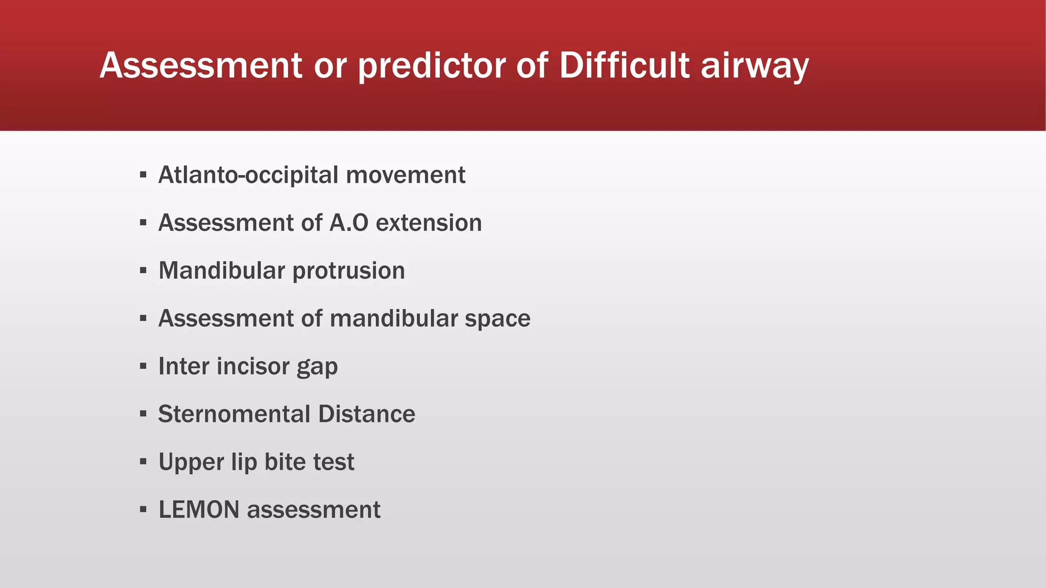 Difficult airway assessment and management by sardar saud abbas | PPTX