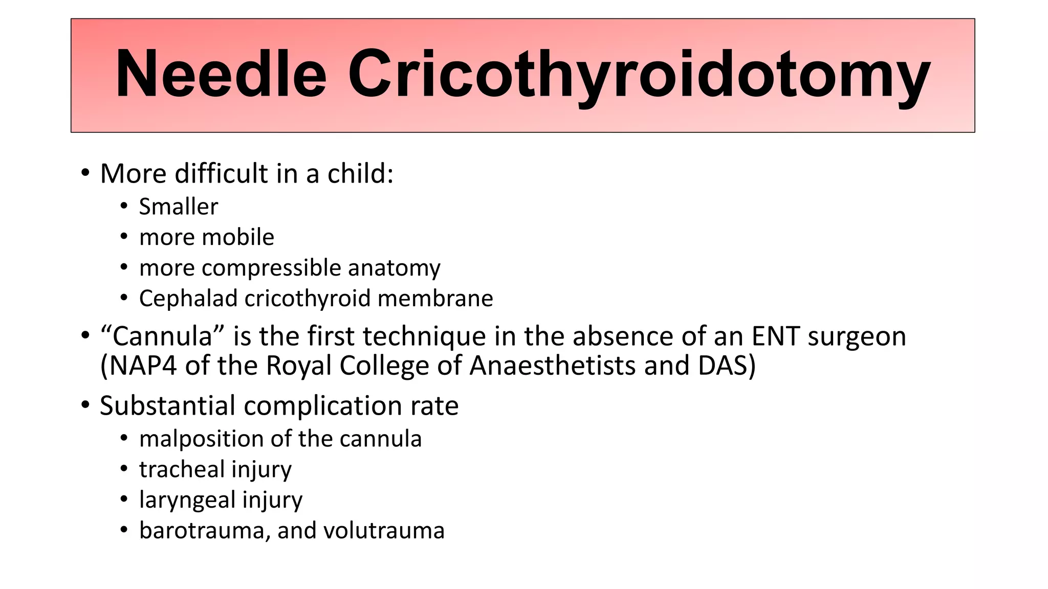 Difficult Airway Guidelines Paeds Pptx