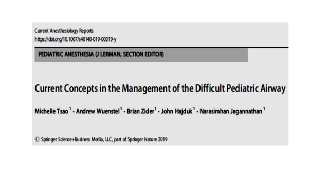 Difficult Airway Guidelines Paeds Pptx