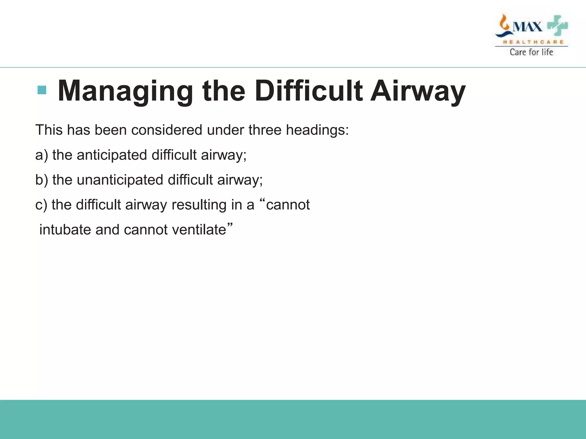 Difficult airway management | PPTX