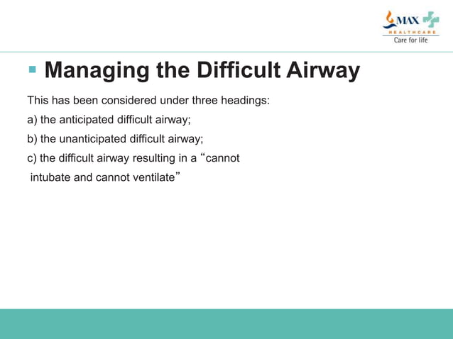 Difficult airway management | PPTX