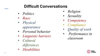 Difficult Conversations in Higher Education | PPT