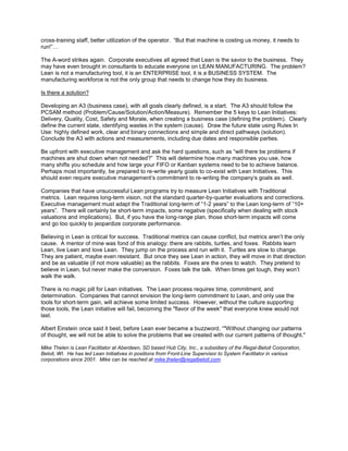 Difficulties With Changing To A Lean Culture Part 02 By Mike Thelen | PDF