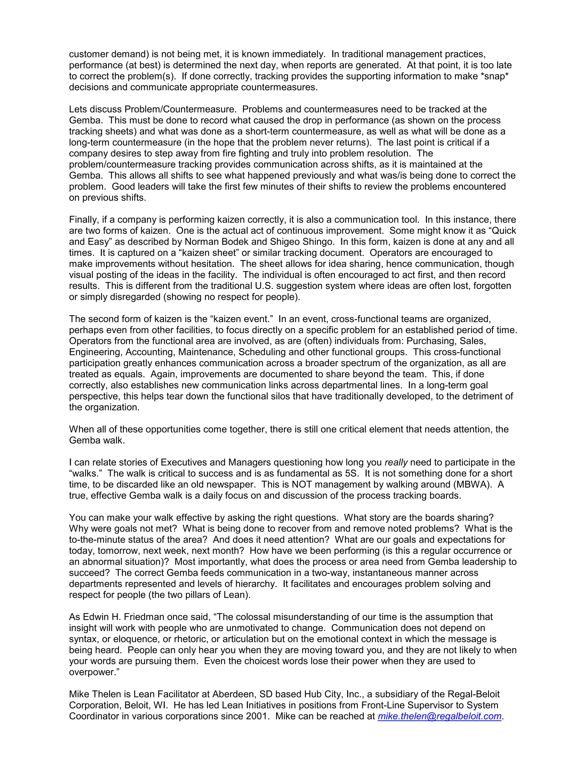 Difficulties With Changing To A Lean Culture Part 12 By Mike Thelen | PDF