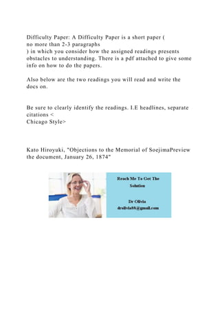 Difficulty Paper A Difficulty Paper is a short paper (no more tha | DOCX