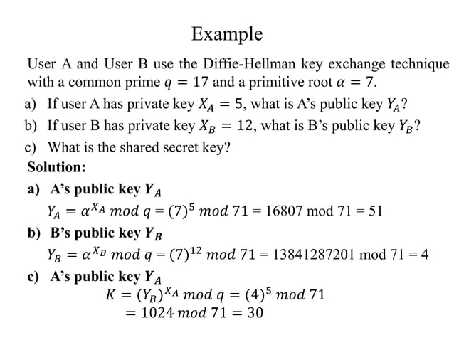 Diffie hellman key algorithm | PPT