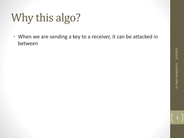 Diffie hellman key exchange algo | PPT