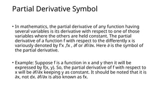 differential equation for partial derivatives | PPTX