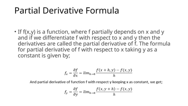 differential equation for partial derivatives | PPTX