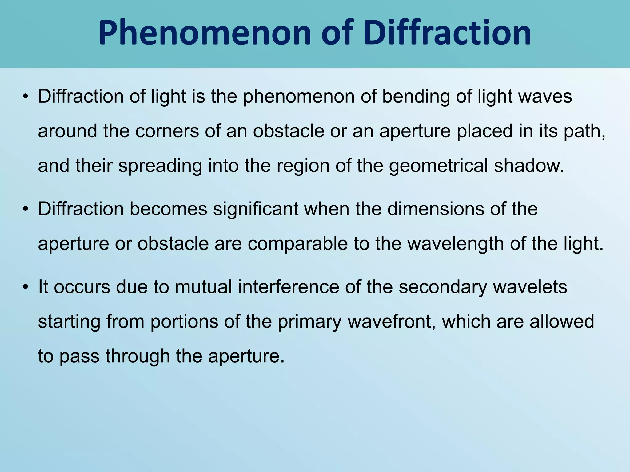 Diffraction of Light waves | PPTX