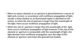 Diffraction of Light is very usefull ppt for the students of optometry ...