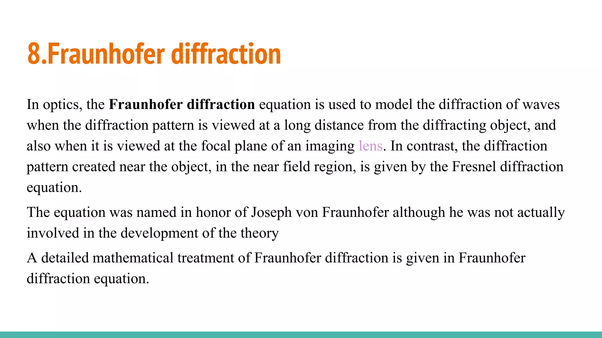 Diffraction-Fraunhofer Diffraction | PPTX