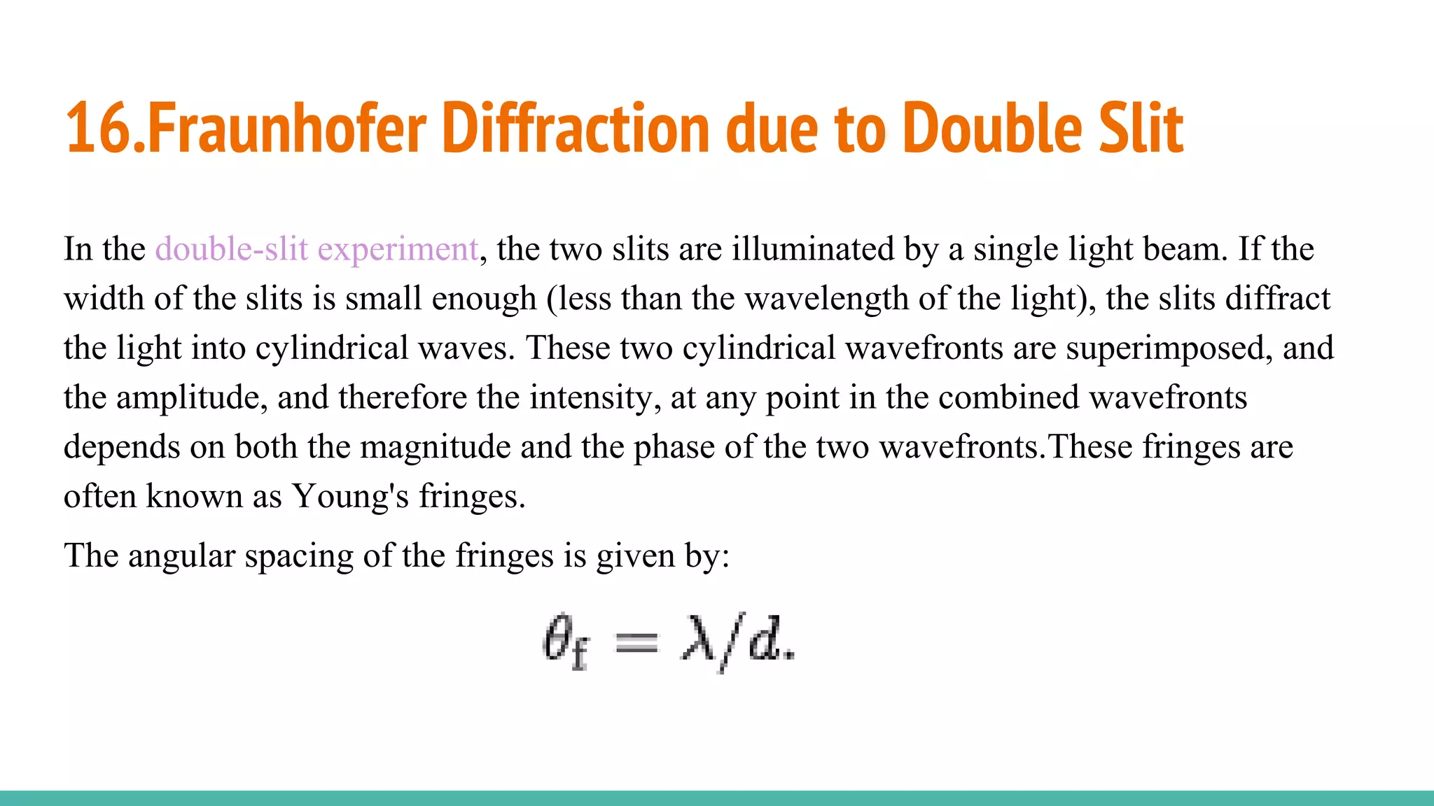 Diffraction-Fraunhofer Diffraction | PPTX