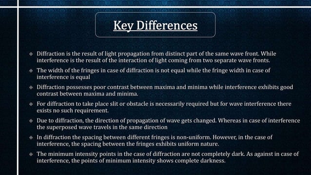 Diffraction interference | PPTX | Physics | Science