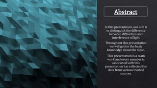 Diffraction interference | PPTX