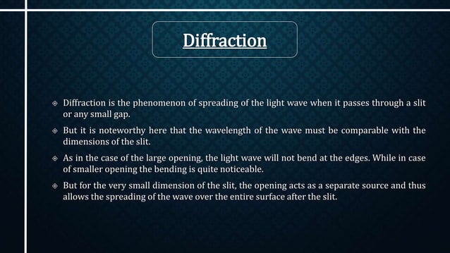 Diffraction interference | PPTX | Physics | Science